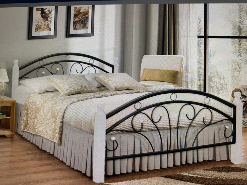 Black Bed Wood & Steel – AMF FURNITURE