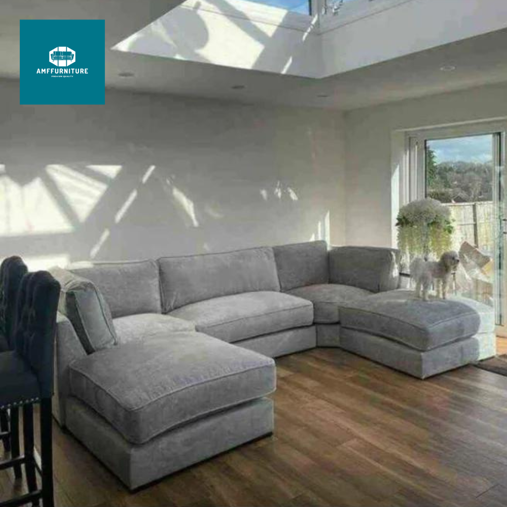 U Shape corner sofa high back (truffle) – AMF FURNITURE