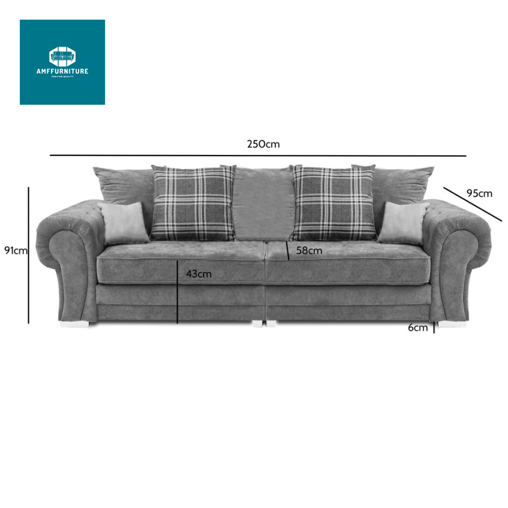 Verona 3 Seater Scatter Back Sofa – AMF FURNITURE